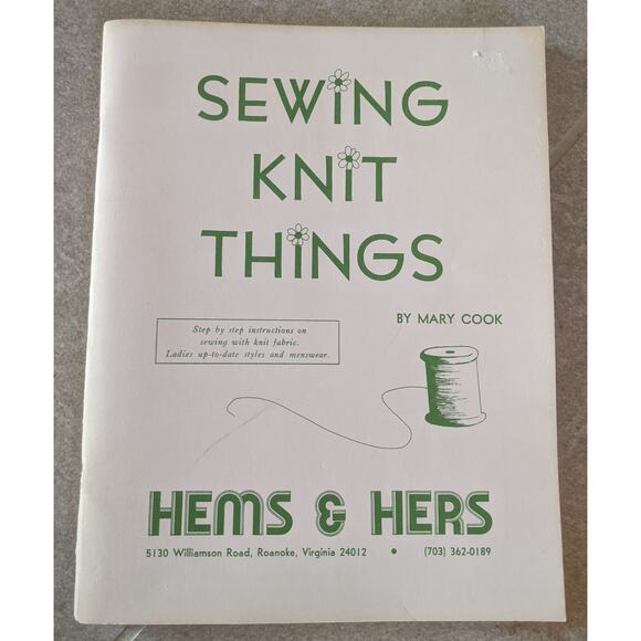 Nobrand | Office | Sewing Knit Things Book Hems Hers 973 Vintage ...